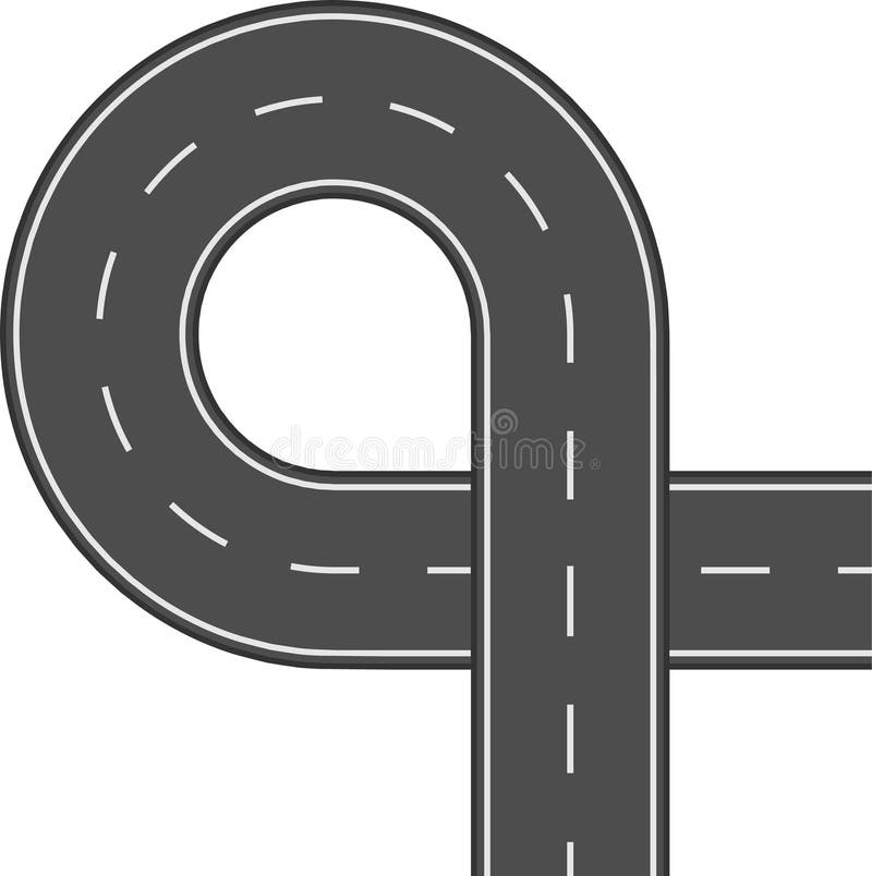 Winding Road Making a Loop Over a Straight Road, Creating a Visually ...