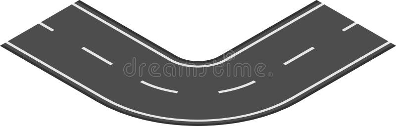 Winding Road Making a U Turn Features White Dotted Lines Marking Lanes ...