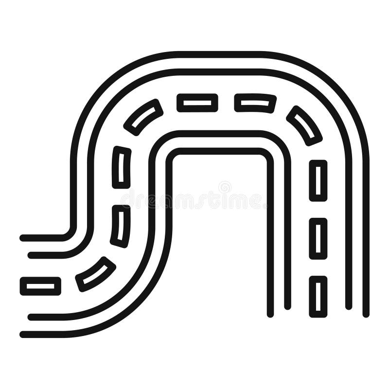 Winding Road Making U Turn Overpass Icon Outline Style Stock Vector ...