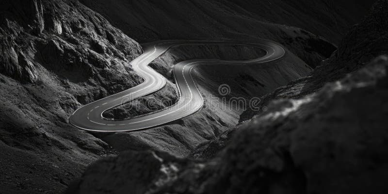 A Winding Road in the Middle of a Mountain with Scenic Views and Rough ...