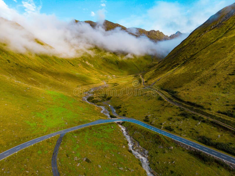 Winding Road in Mountain Passes Stock Image - Image of dynamic, famous ...