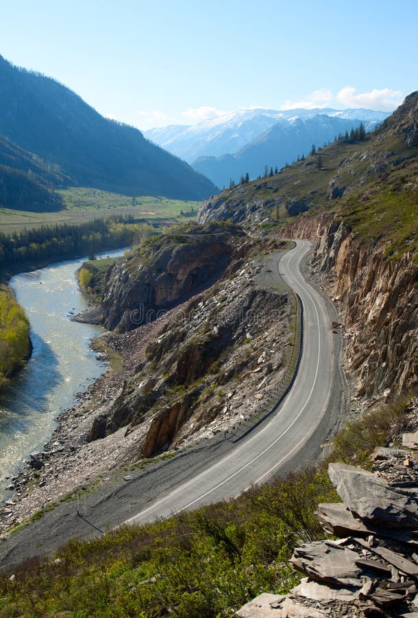 Winding Road in the Mountains Stock Image - Image of green, place: 19115231