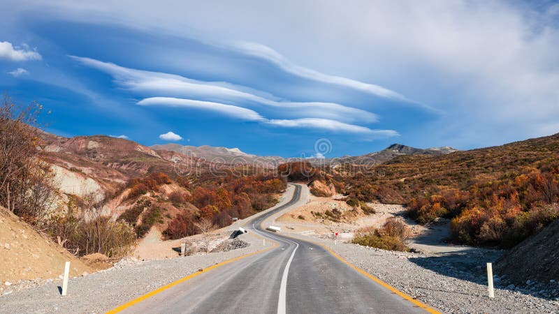 Winding Road in Mountains Area Stock Image - Image of beauty, landscape ...
