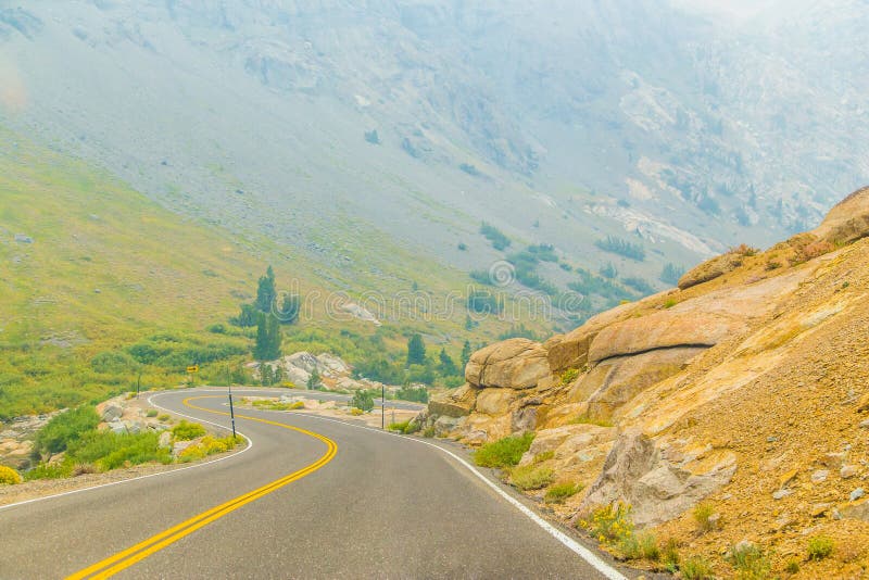 Winding Road through Mountains Stock Photo - Image of mountainous ...