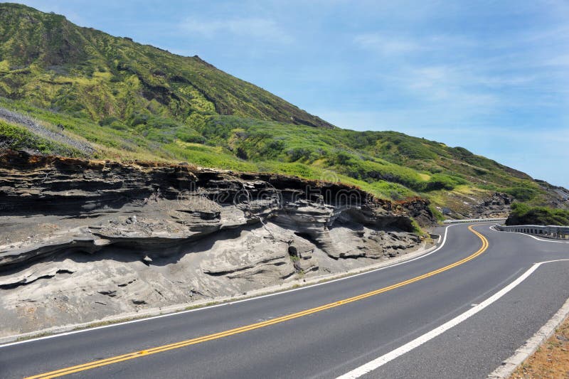 Winding Road on Mountainside Stock Image - Image of transportation ...