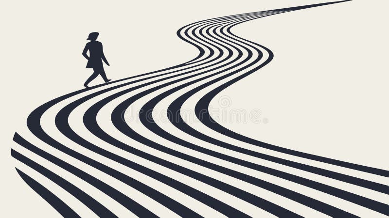 Winding Road Optical Illusion, Journey and Path, Vector Design ...