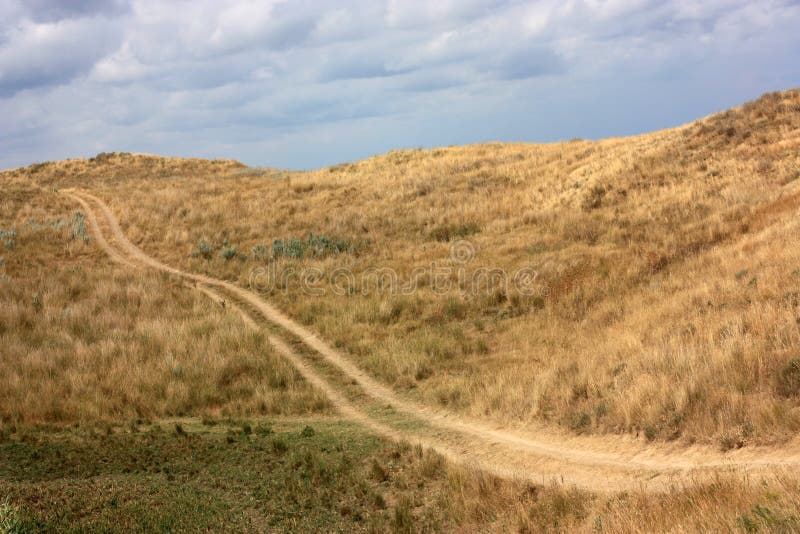 Winding Road in the Prairie Stock Image - Image of blue, prairie: 29052013