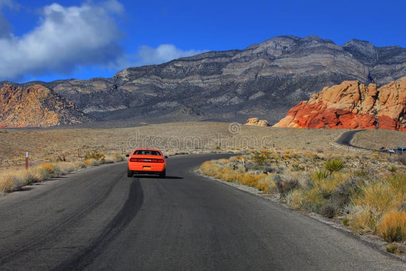 Winding Road in Red Rock Canyon Stock Image - Image of peak, canyon ...