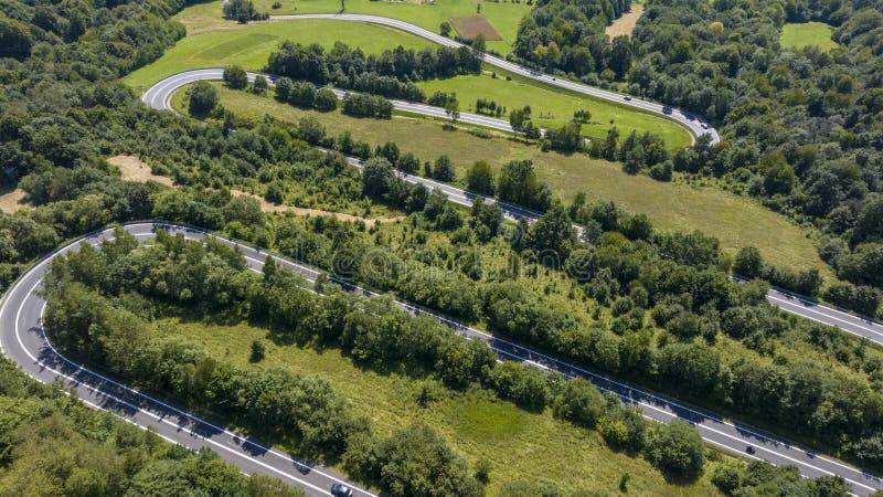 Winding Road Seen from Above Stock Image - Image of hills, angle: 288107421