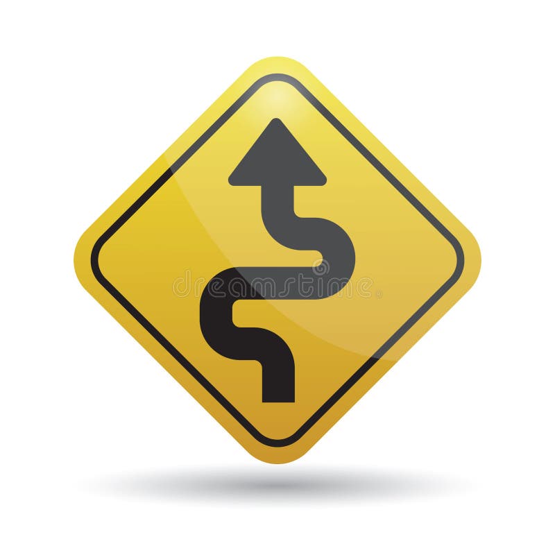 Winding Road Sign. Vector Illustration Decorative Design Stock Vector ...