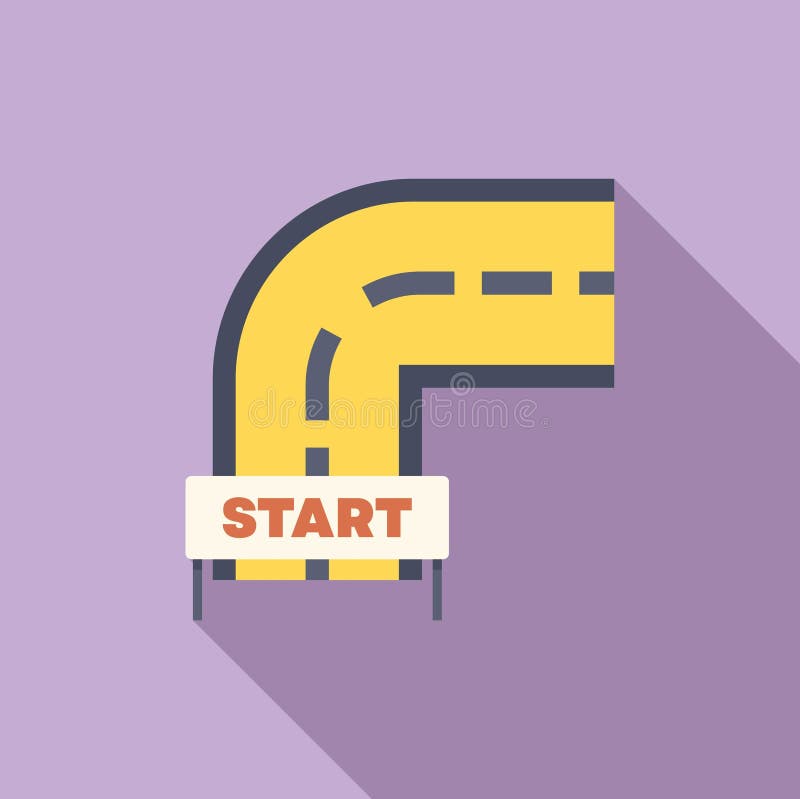 Winding Road Starting Line with Banner Saying Start Stock Vector ...