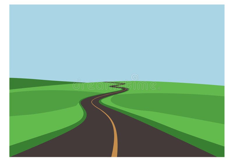 Clip-art winding road stock vector. Illustration of fields - 363147102