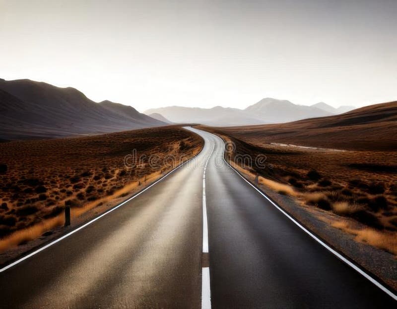 Winding Road Stretching into the Distance Symbolizing Journey Stock ...