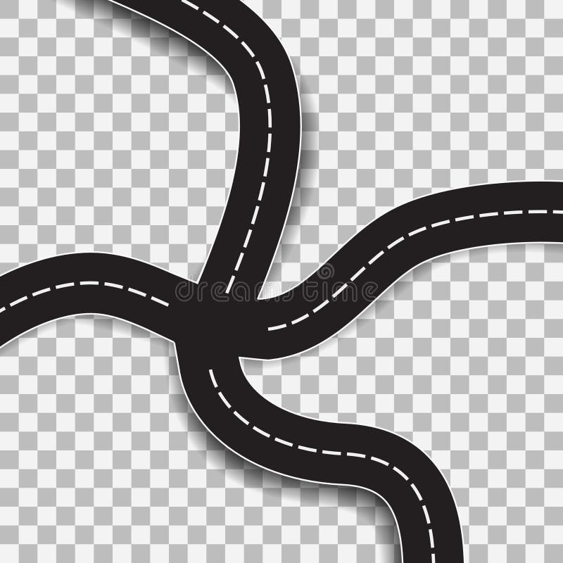 Winding Road with Transparent Shadow Template Stock Illustration ...