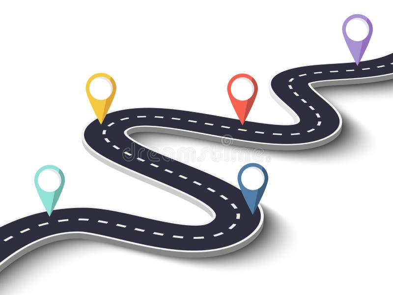 Winding Road on a White Isolated Background. Road Way Location ... Winding Road on a White Isolated Background. Road Way Location ...
