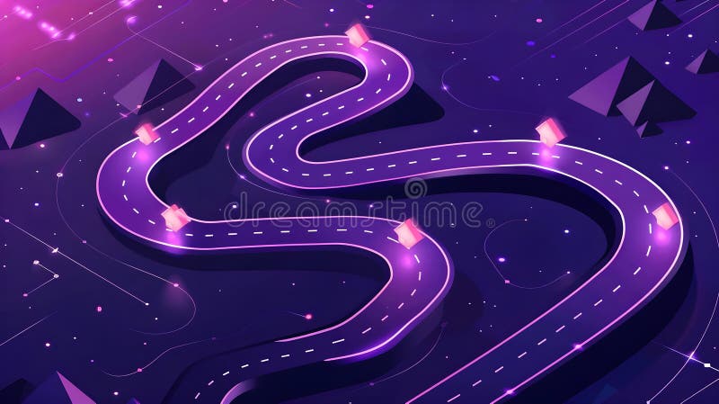 Winding Roadmap Timeline Visual Representation Stock Illustration ...