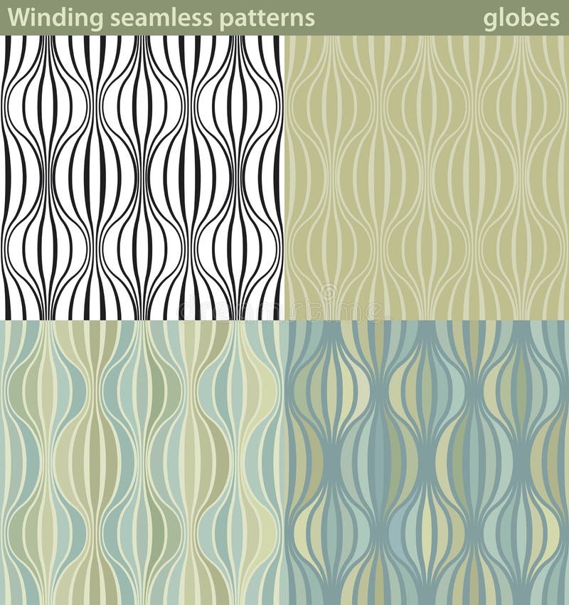 Winding Seamless Patterns, Globes Stock Vector - Illustration of ...