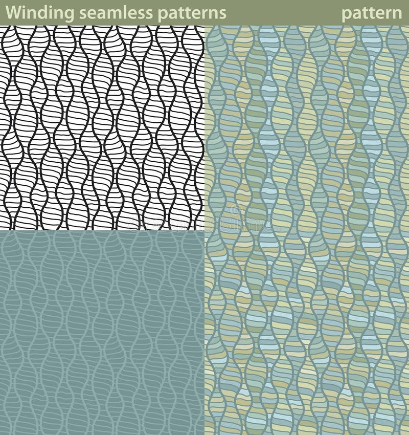 Winding Seamless Patterns, Pattern Stock Vector - Illustration of ...