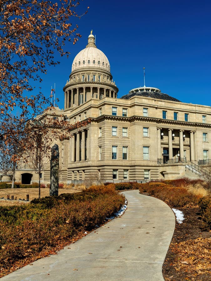 Winding Sidewalk Up To the Idaho State Capital Stock Image - Image of ...