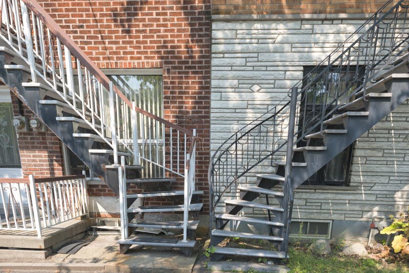 Winding Spiral Staircase with Wooden Railings. Stock Image - Image of ...