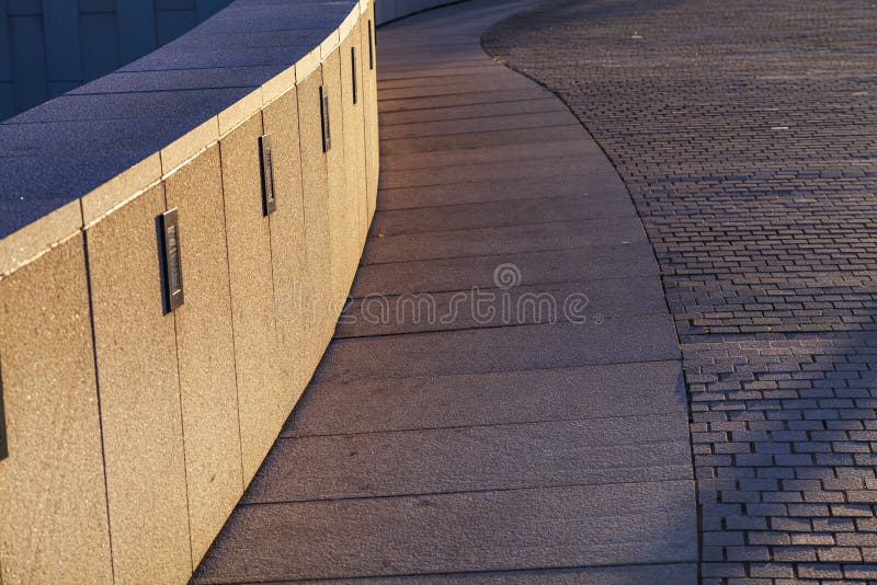 Winding Stone Path with a Curb in the Park Stock Image - Image of park ...
