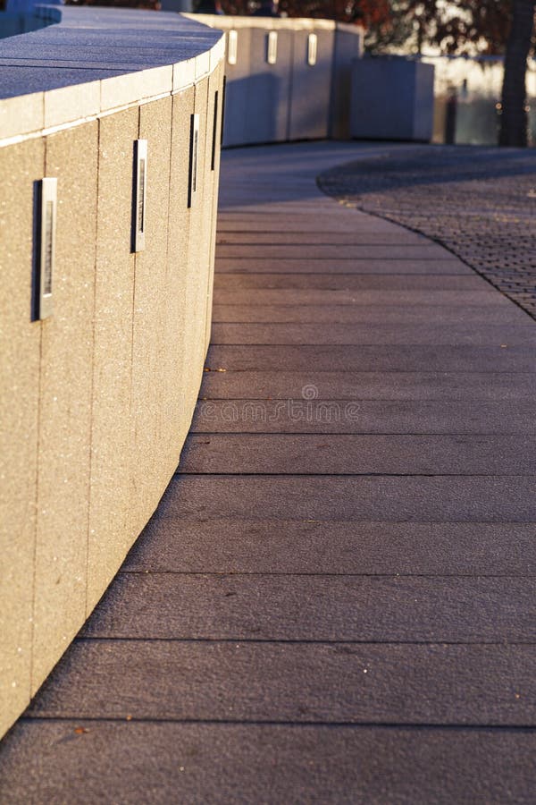 Winding Stone Path with a Curb in the Park Stock Image - Image of park ...
