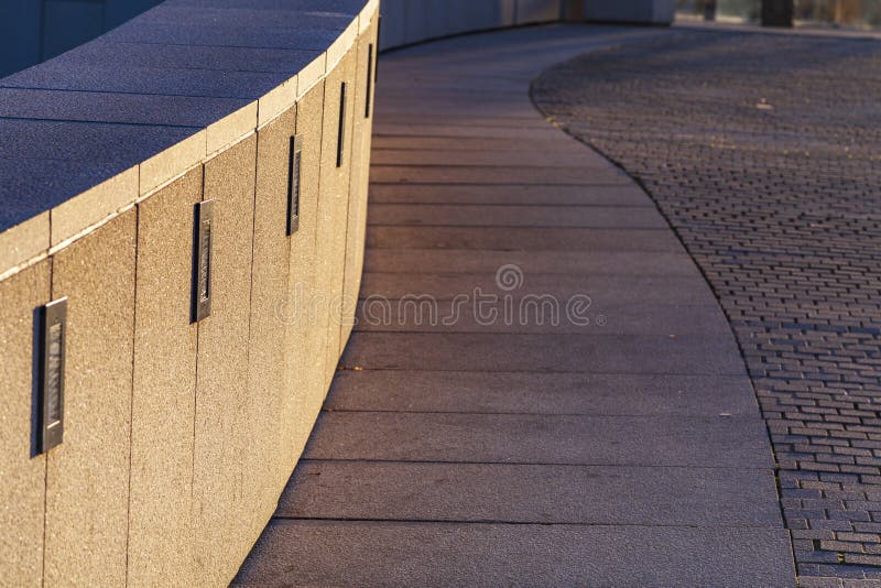 Winding Stone Path with a Curb in the Park Stock Photo - Image of ...