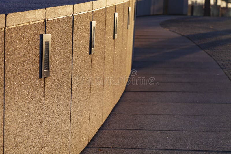 Winding Stone Path with a Curb in the Park Stock Image - Image of ...