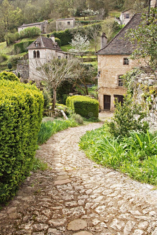 Winding Stone Path To Stone Cottage Stock Image - Image of rocks ...