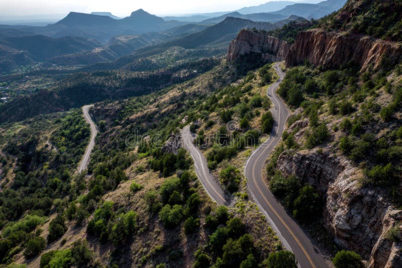Switchback Road and Waterfall Near Perrine Bridge at Twin Falls, Idaho ...