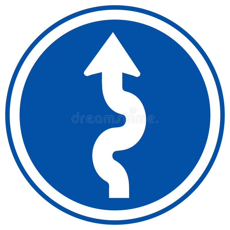 Winding Traffic Road Sign,Vector Illustration, Isolate on White ...