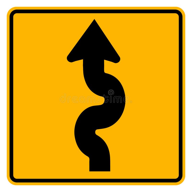 Winding Traffic Road Sign,Vector Illustration, Isolate on White ...
