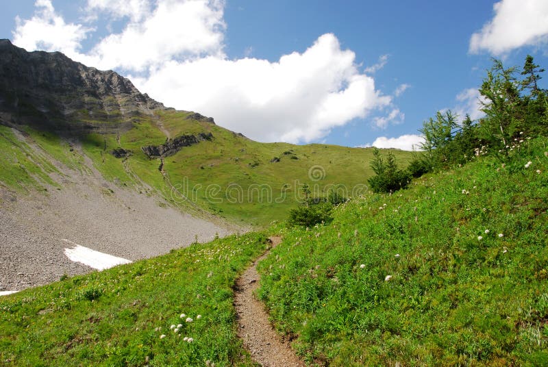 Winding Trail To Mountain Top Stock Photo - Image of decline, meadows ...