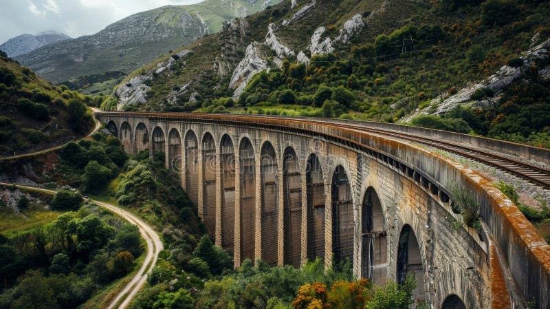 The Winding Train Track Perfectly Complements the Curves of the Viaduct ...