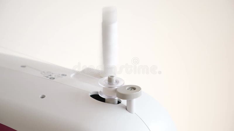 Winding White Threads on Bobbin Sewing Machine Stock Video - Video of ...