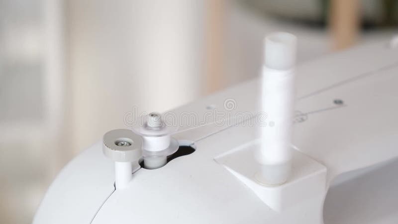 Winding White Threads on Bobbin Sewing Machine Stock Video - Video of ...