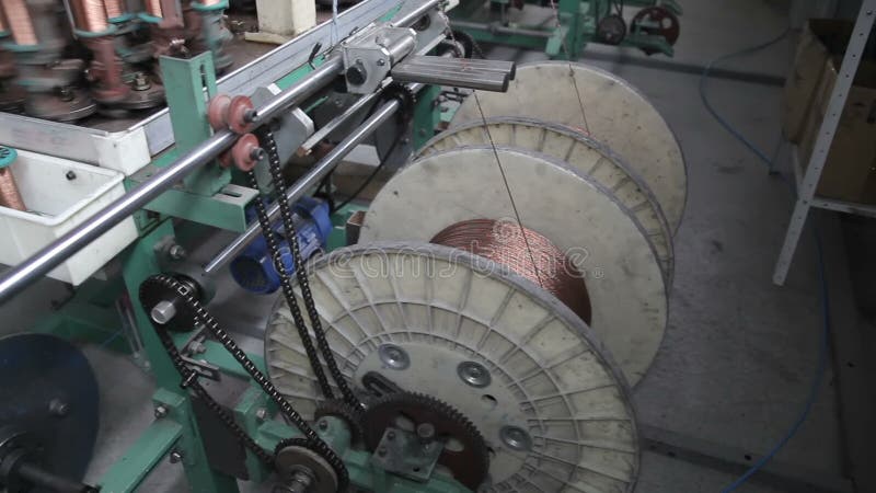 Winding of a Wire on a Bobbin Stock Video - Video of manufacturing ...