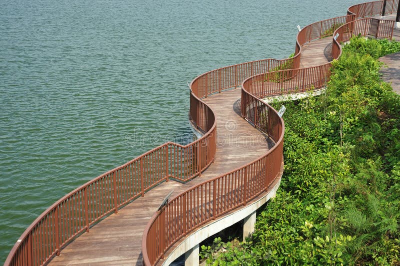 Winding Set of Wooden Ramps on Beach Stock Image - Image of wooden ...