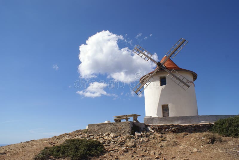Windmill stock photo. Image of wind, summer, corsica - 16303040