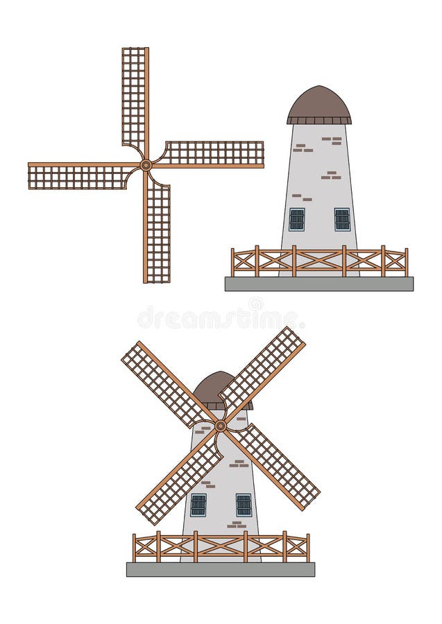 Windmill graphic element stock illustration. Illustration of grephic ...