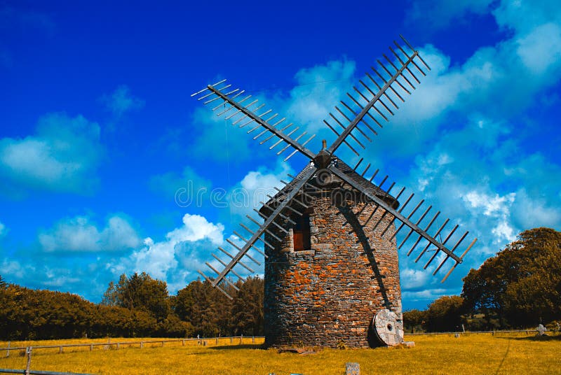 Windmill stock image. Image of britany, agriculural, pretty - 4135241