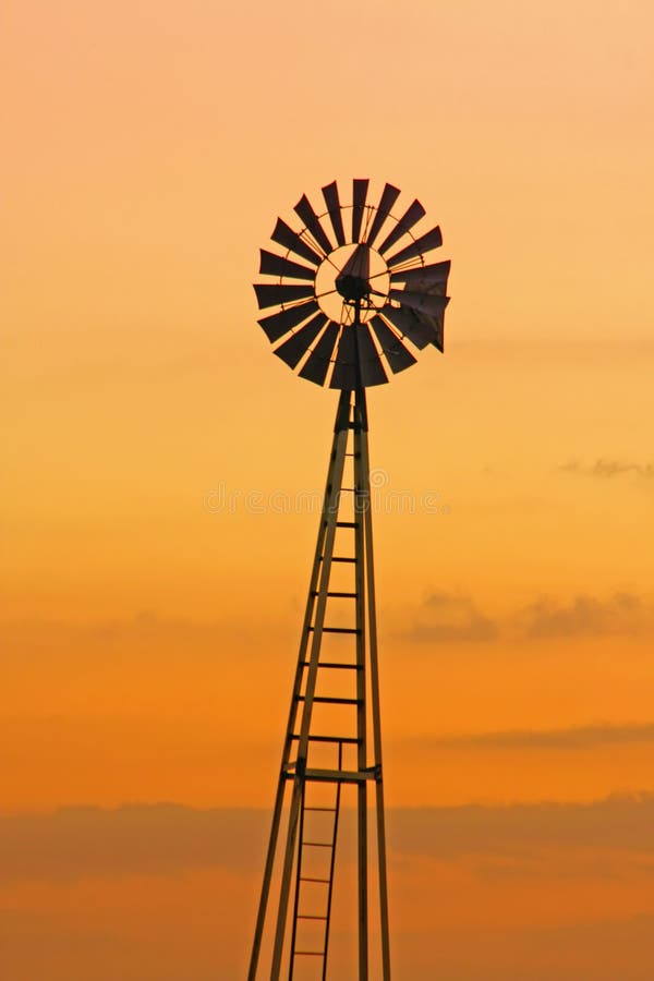 Australian Windmill at Sunset Stock Photo - Image of tourism ...