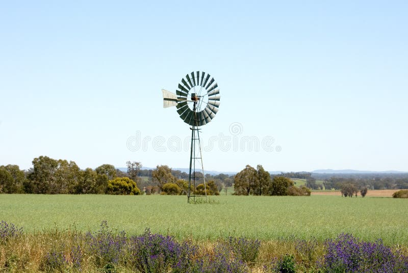 Windmill in paddock stock photo. Image of field, farms - 32601284