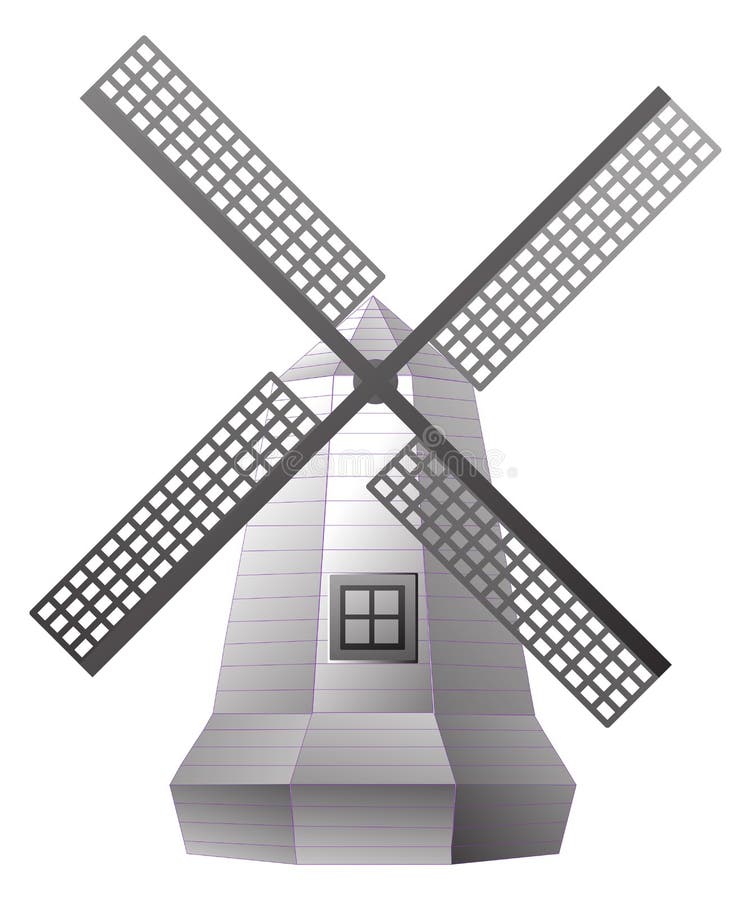 Windmill stock vector. Illustration of wind, illustrator - 8421289