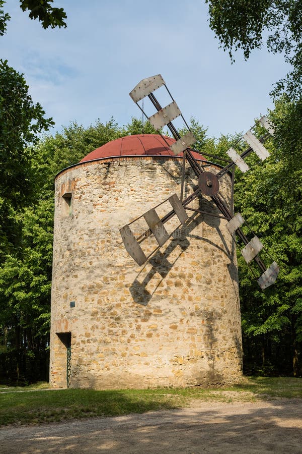 Windmill Above the Town Holic Stock Image - Image of building, country ...