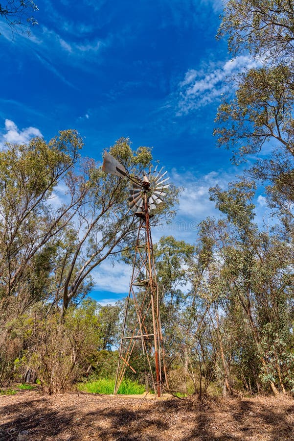 Windmill at the Alcoa Wellard Wetlands in Perth Stock Photo - Image of ...