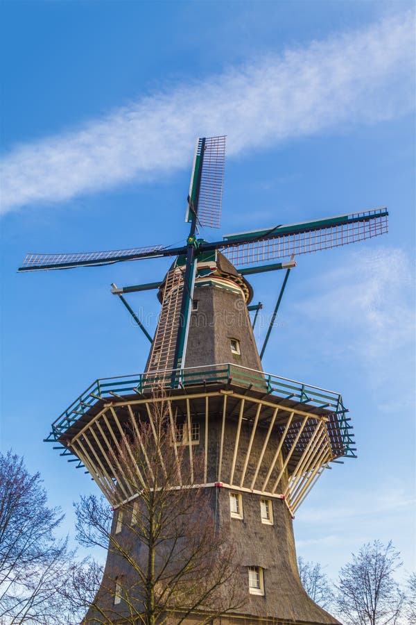 Windmill in Amsterdam stock image. Image of country, schans - 92622605