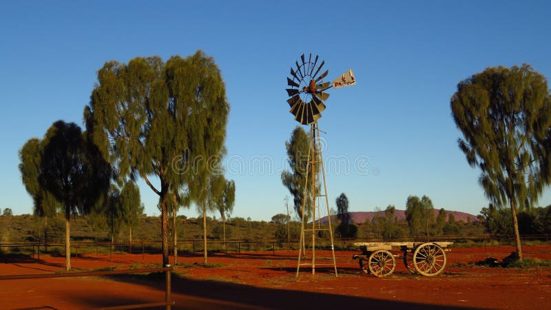 Windmill in the Australian Outback Stock Photo - Image of industry ...