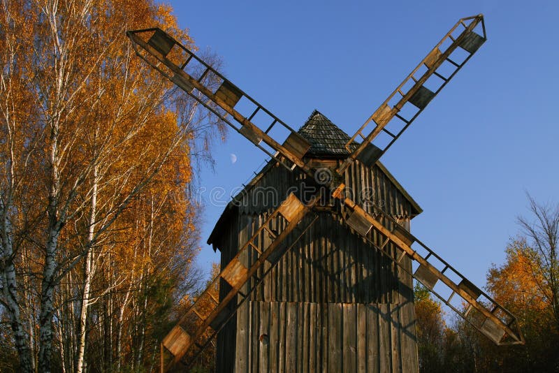 Windmill in Autumn stock photo. Image of wooden, food - 28361938