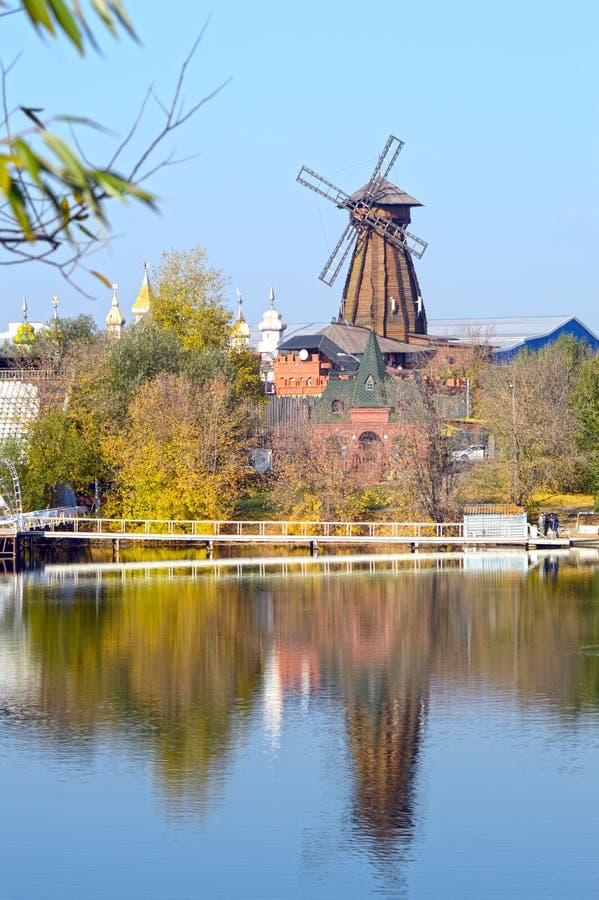 The Windmill Autumn Sunlight River Editorial Stock Photo - Image of ...